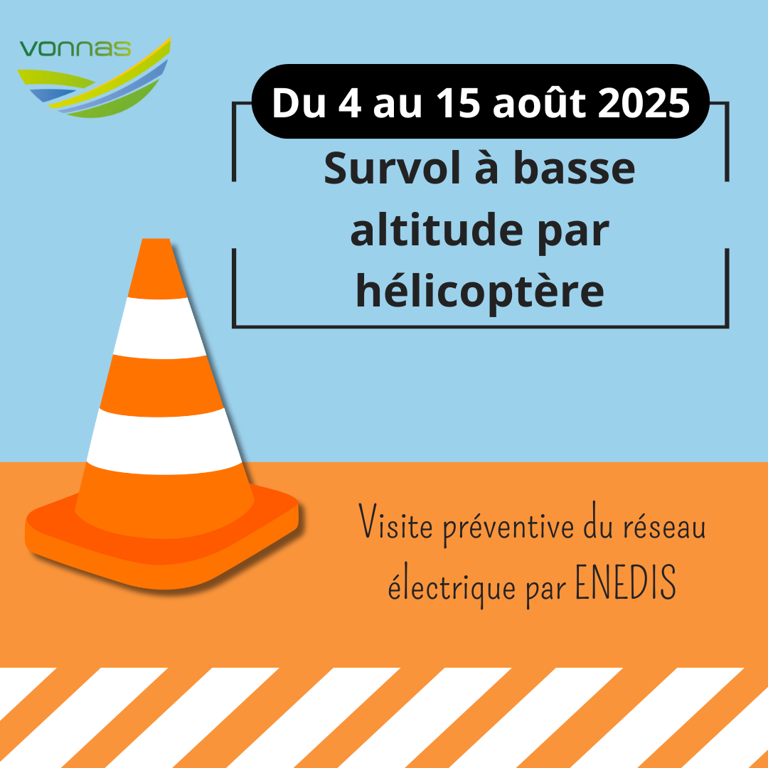 Survol à basse altitude par hélicoptère - Mairie de Vonnas